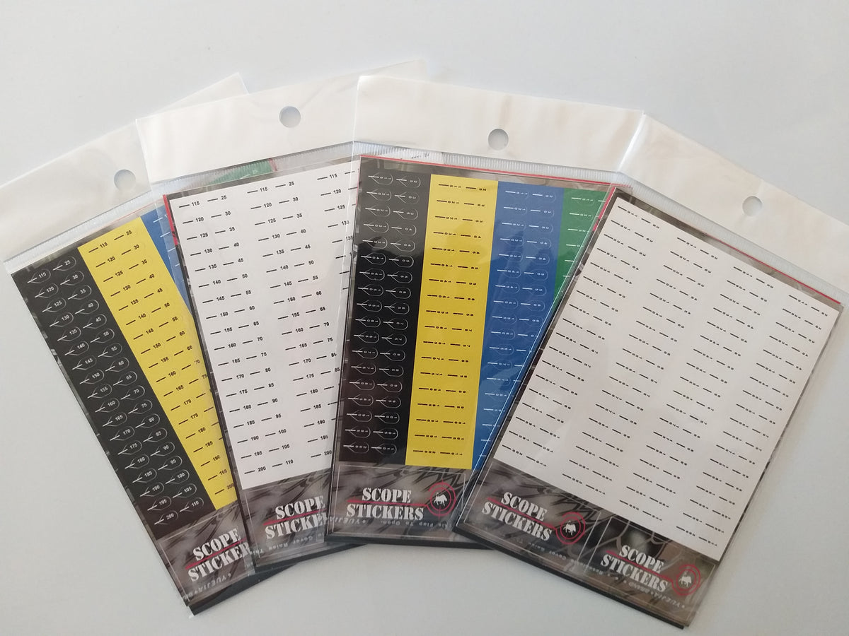 Airgun turret labels (200m/yrd) VERTICAL numbers – Scope Stickers