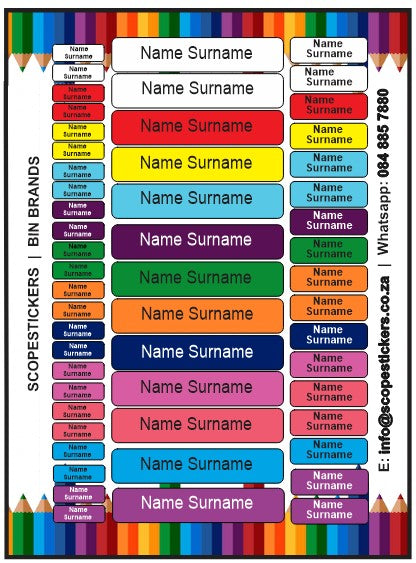 School & Stationary Name Labels (A4 - 54 labels) – Scope Stickers