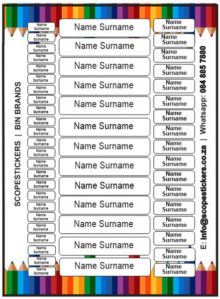 School & Stationary Name Labels (A4 - 54 labels) – Scope Stickers