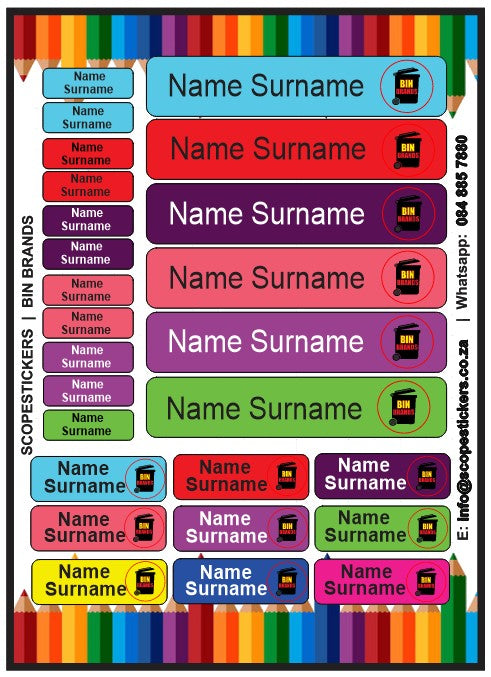 School & Stationary Name Labels (A5 - 26 labels) – Scope Stickers