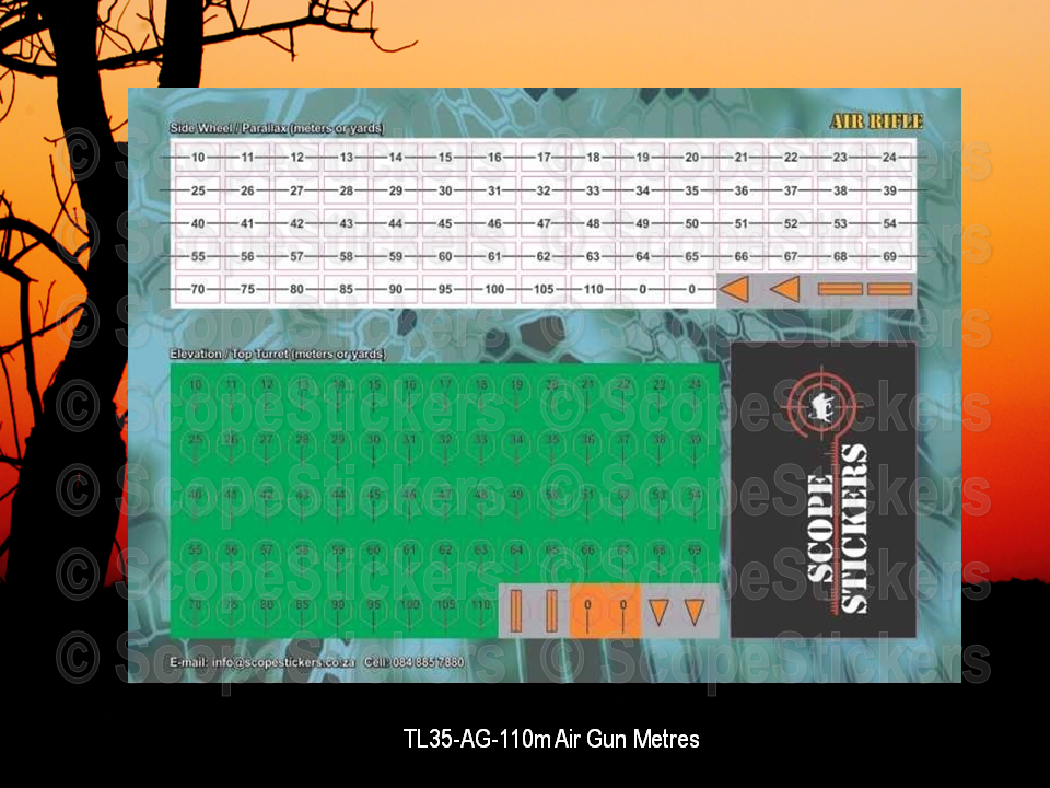 Airgun turret labels (110 metres) – Scope Stickers