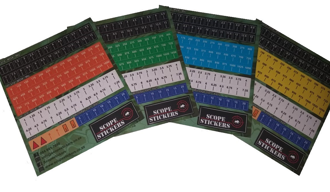 Centrefire turret labels - Full layout (1000) – Scope Stickers